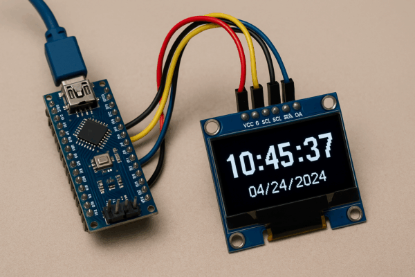 Digital Clock using Arduino Nano and a 0.96″ OLED display – Arduino Fans